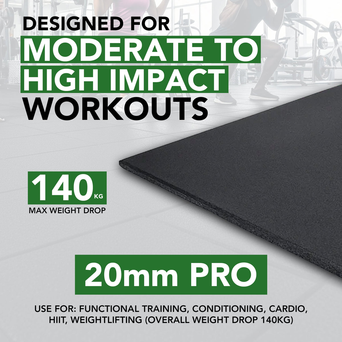 20mm Rubber PRO Gym Flooring | Heavy-Duty, Smooth Top Surface – UK’s H ...